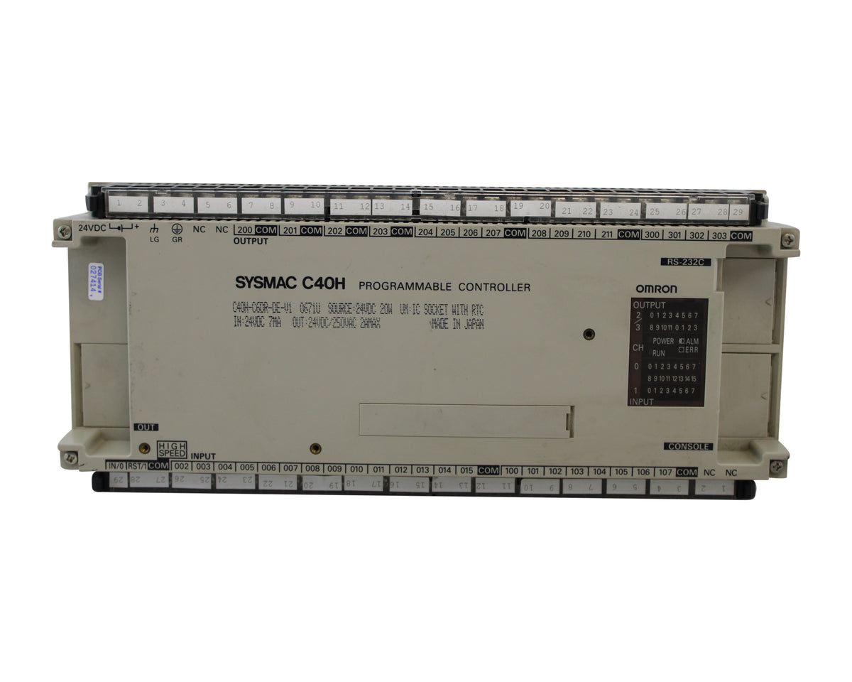 OMRON SYSMAC C40H-C6DR-DE-V1 PROGRAMMABLE CONTROLLER – www ...