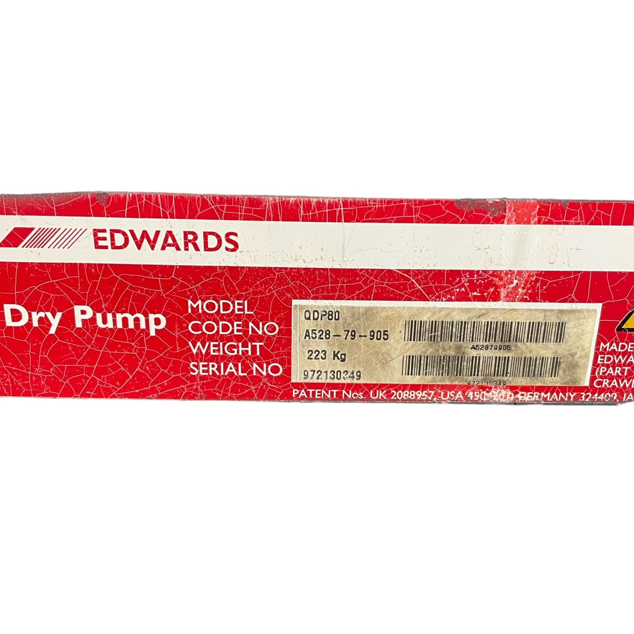EDWARDS QMB250 MECHANICAL BOOSTER PUMP QDP80 DRY PUMP WATER COOLED HOF ...