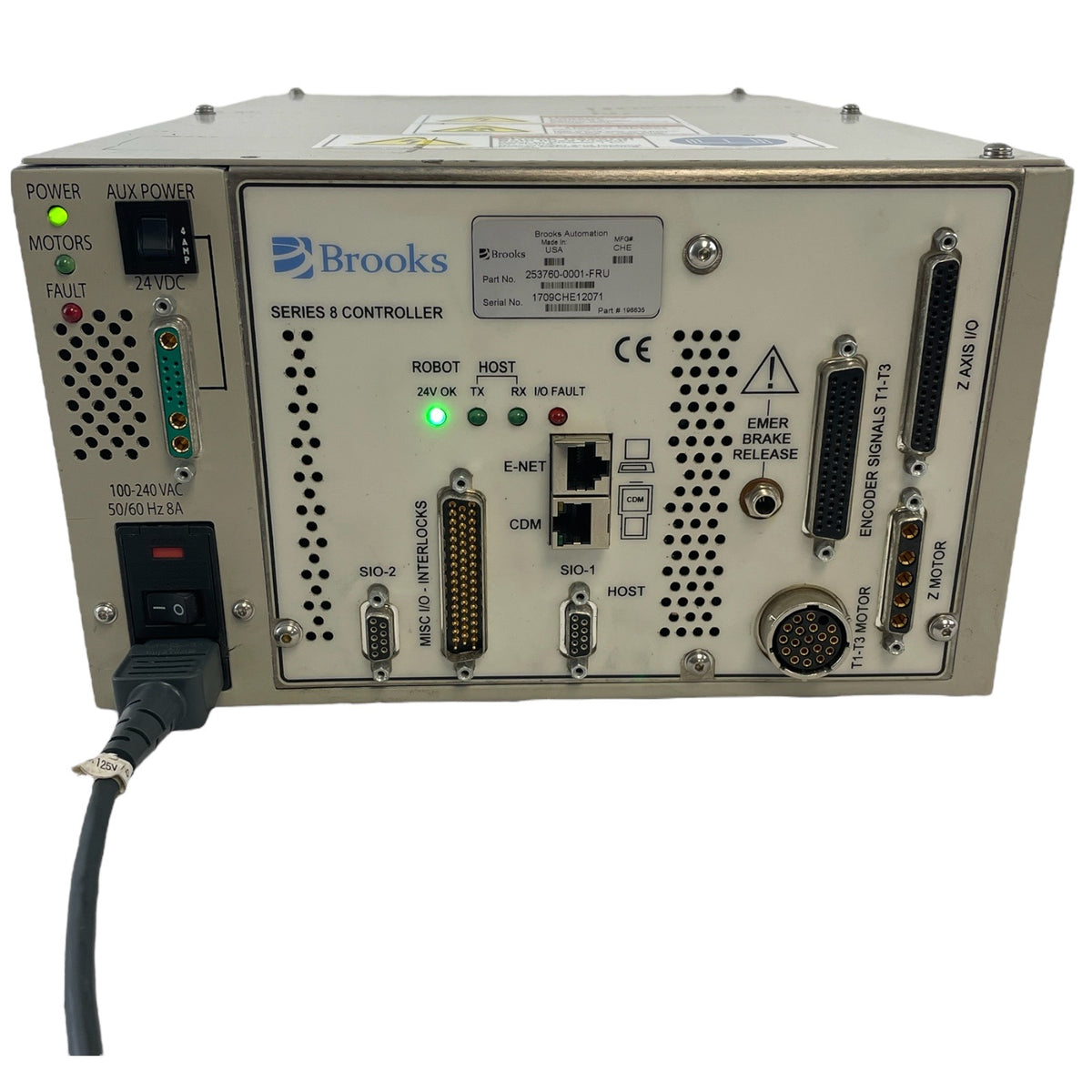BROOKS AUTOMATION SERIES 8 CONTROLLER 253760-0001-FRU 100-240VAC – www ...