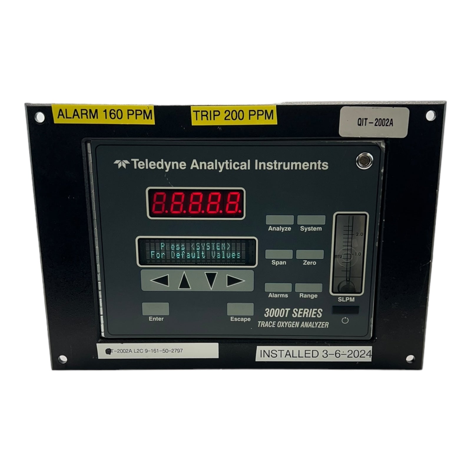 TELEDYNE 3000T SERIES TRACE OXYGEN ANALYZER RANGE 0-30 – www ...