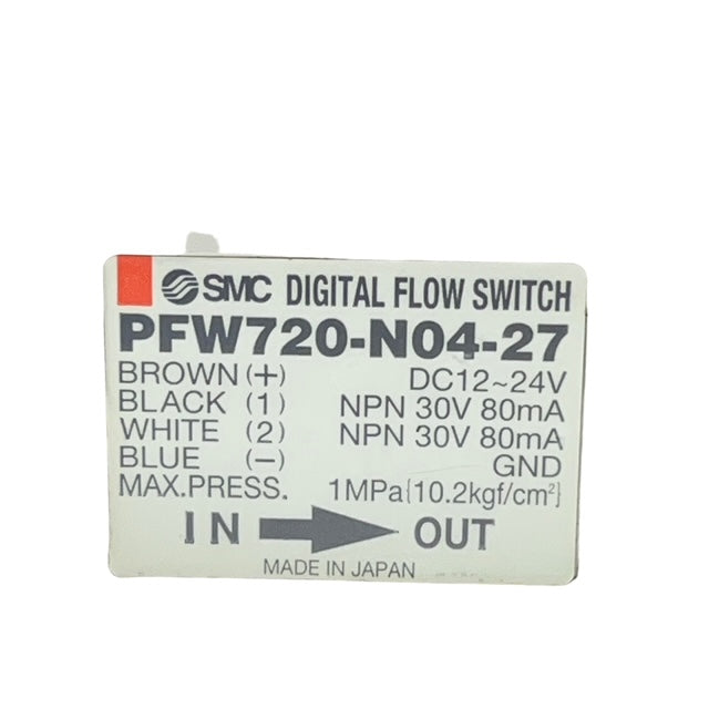 SMC DIGITAL FLOW SWITCH FOR WATER DC12-24V PFW720-N04-27 – www.myvisionsurplus.com