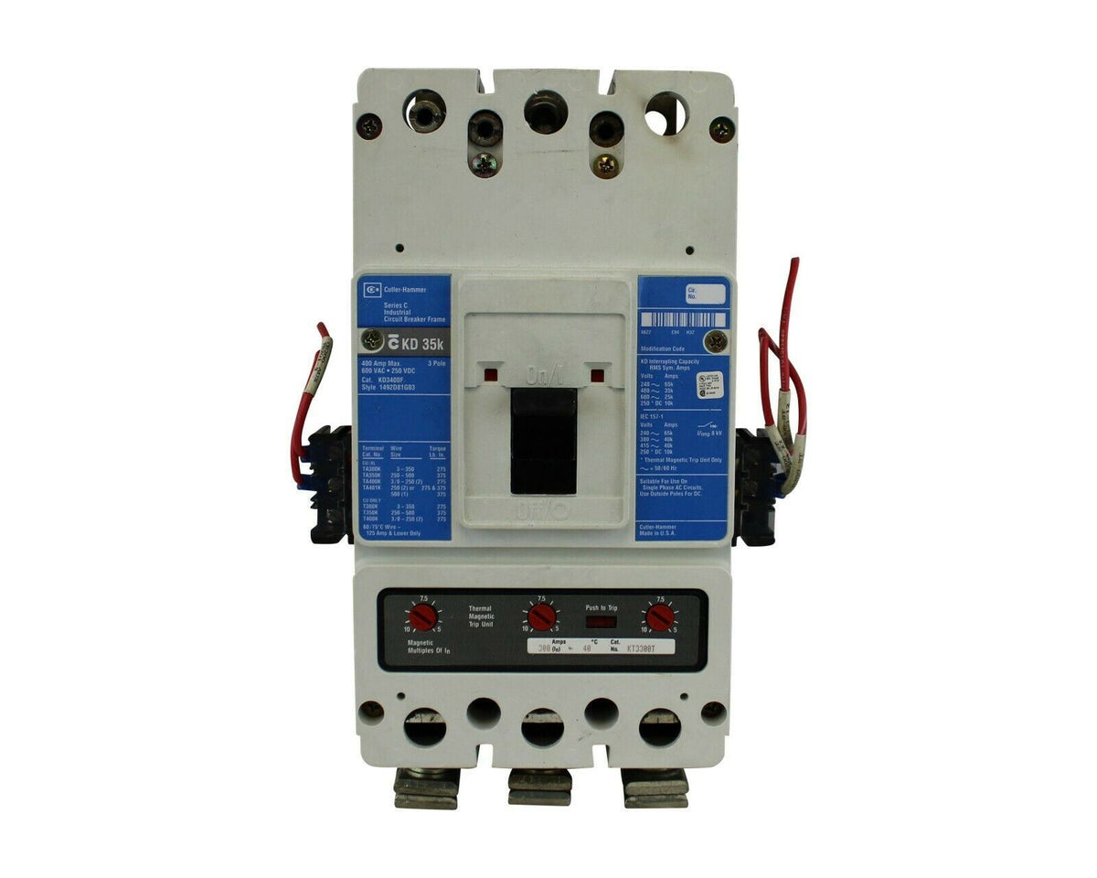 CUTLER-HAMMER CIRCUIT BREAKER 400 AMP MAX 600 VAC 250 VDC KD35K – www ...