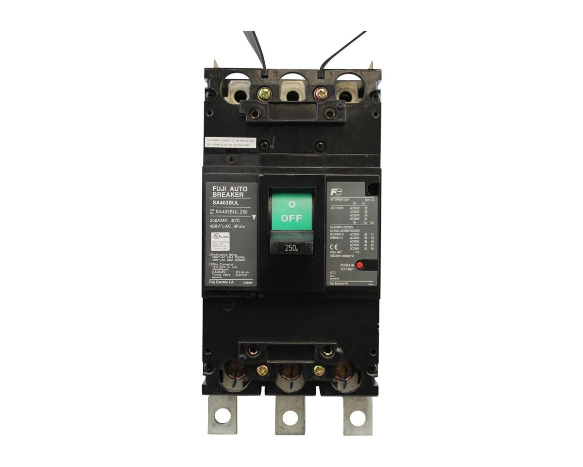 FIJI ELECTRIC AUTO BREAKER SA403BUL 250 AMP 480V AC 3 POLE – www ...