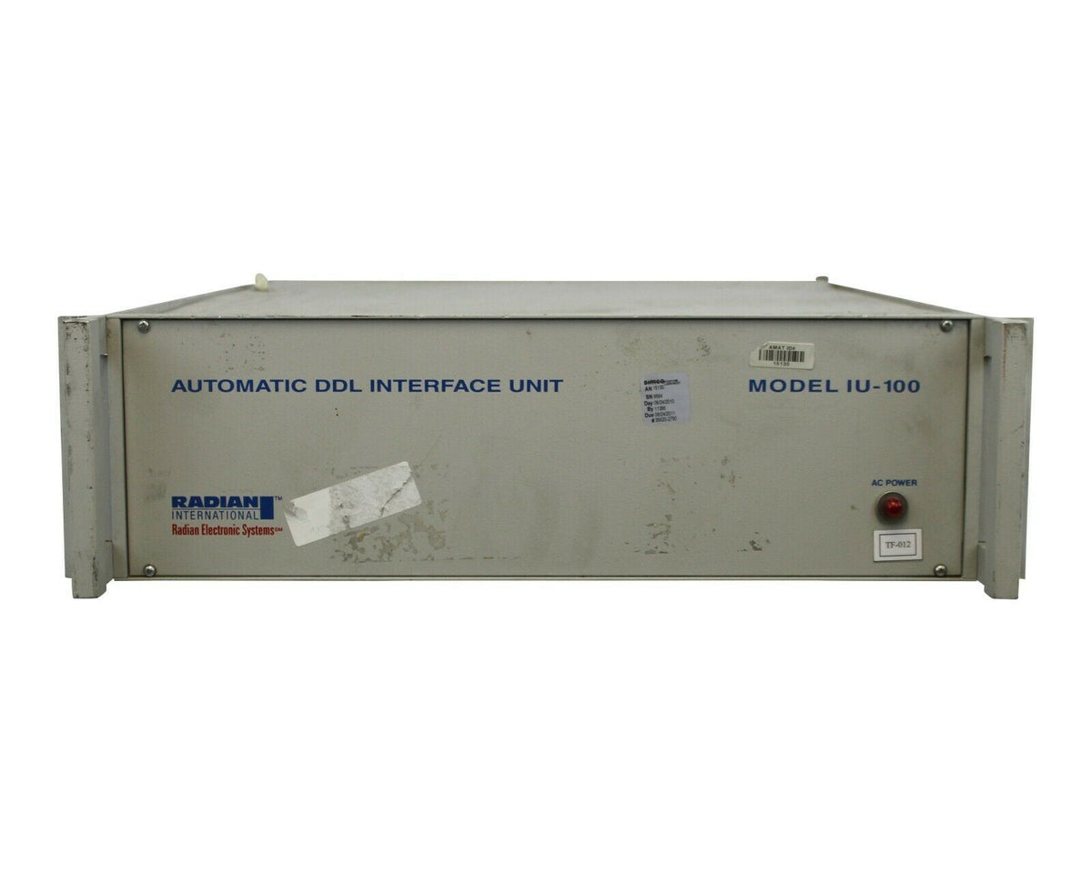 RADIAN INTERNATIONAL AUTOMATIC DDL INTERFACE UNIT 120 VAC 60 HZ 400014 ...