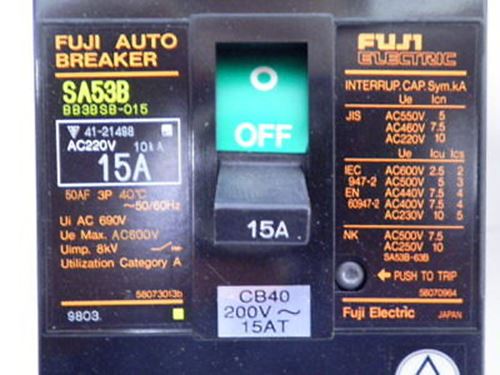 Fuji Auto Breaker SA53B 15A – www.myvisionsurplus.com