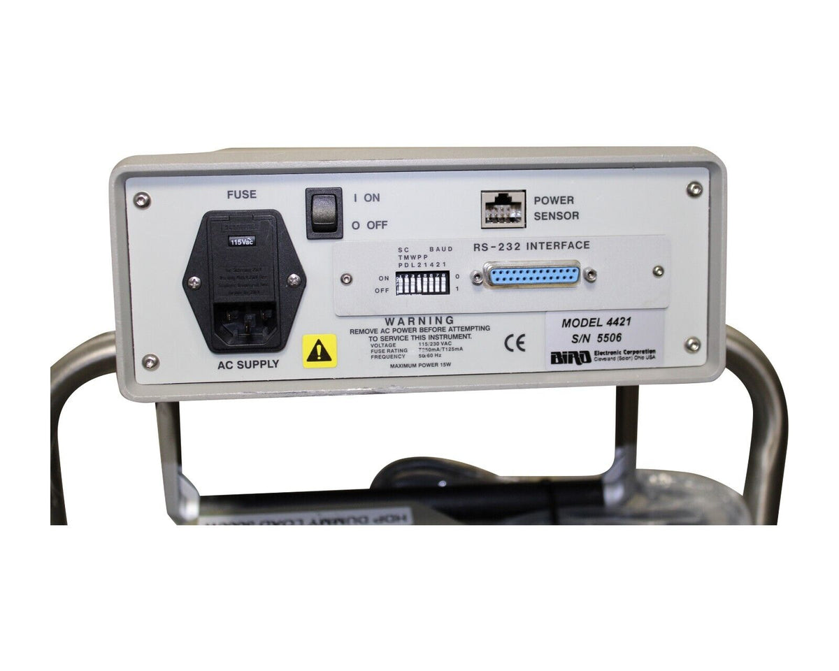 BIRD 4421 RF POWER METER RS 232 INTERFACE TERMALINE COAXIAL RESISTOR 9 ...
